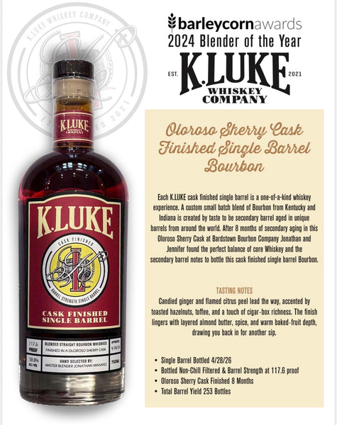 Buy K.LUKE Whiskey Company Barrel Strength Oloroso Finished Bourbon ...